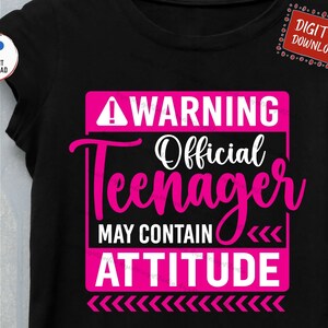 Warning Official Teenager Svg, 13th Birthday Girl Svg, Warning Official ...