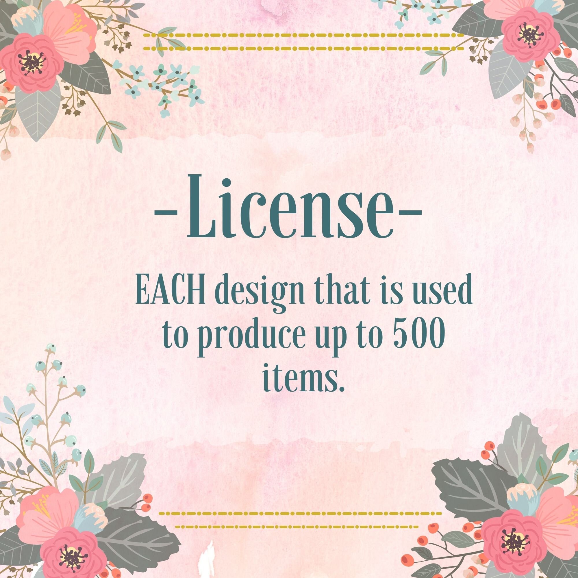 Commercial Use License 500 USES per Design SVG | Etsy