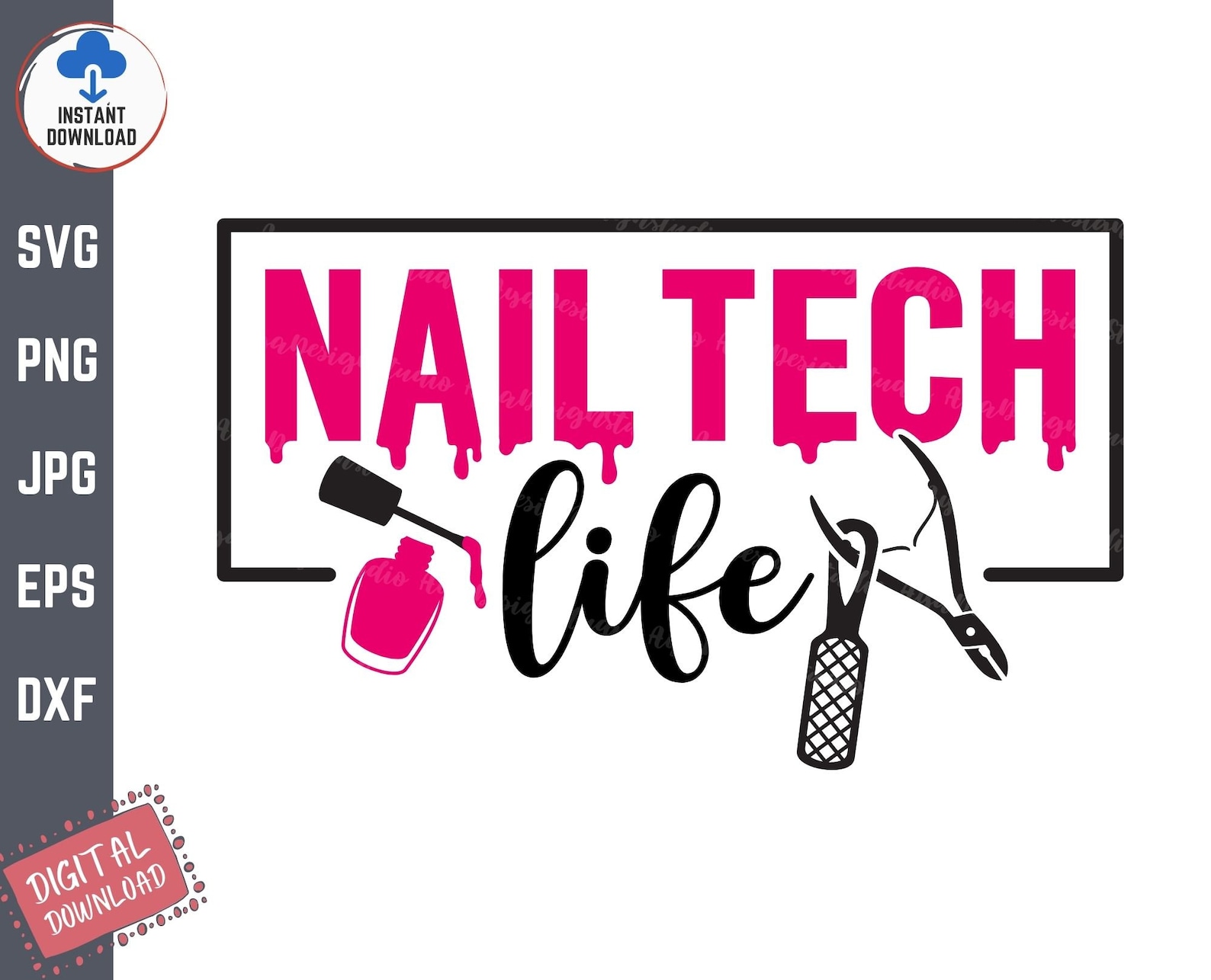 Nail Tech Life Svg, Nail Polish Svg, Nail Artist Svg, Nail Polish Lover ...