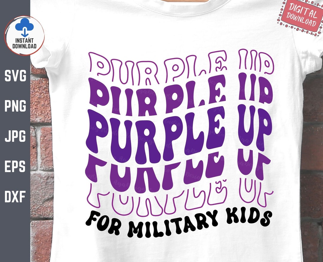 Purple up for Military Kids Svg, Proud Military Family Svg, Military ...