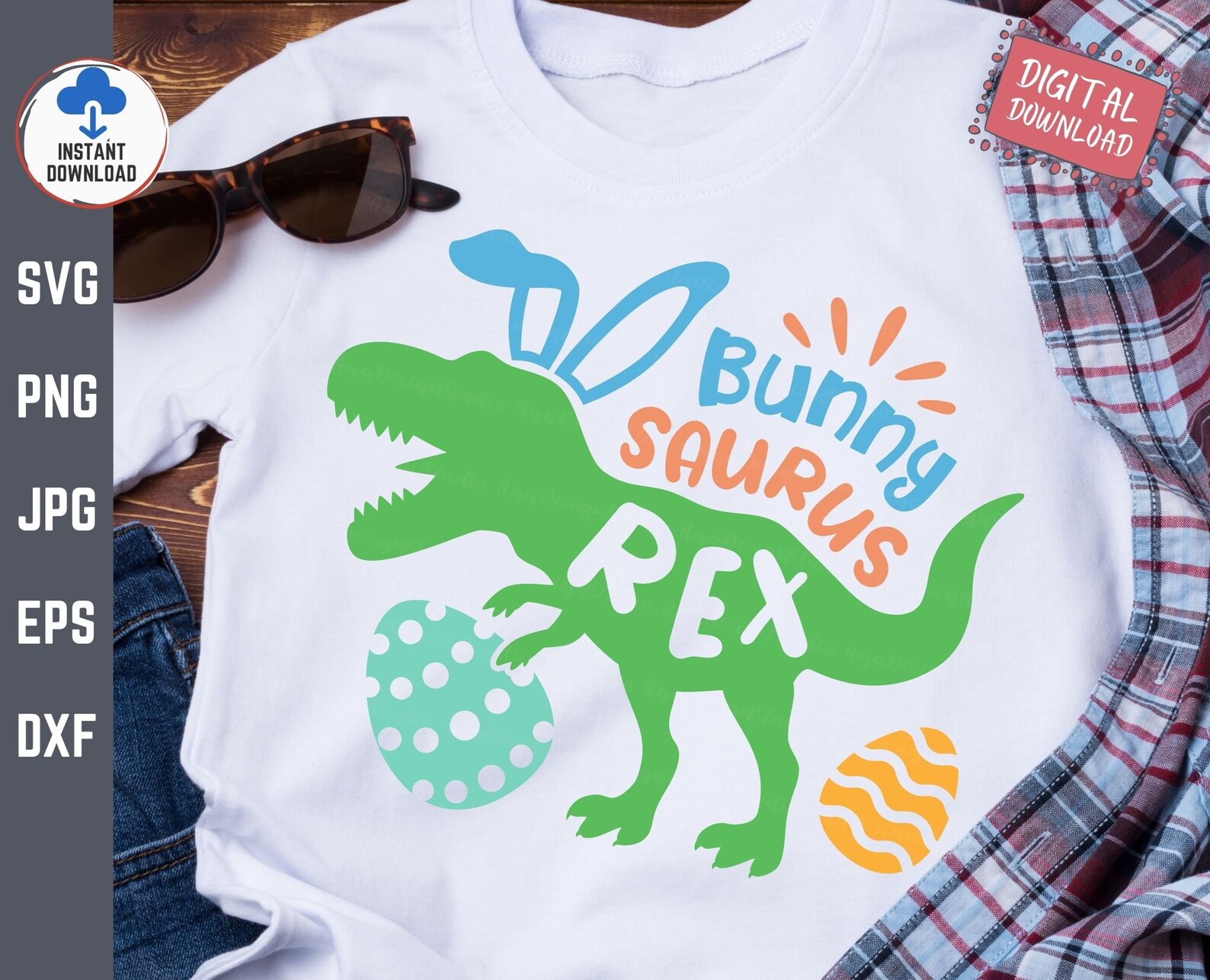 Bunny Saurus Rex Svg, Easter Bunny Saurus Svg, Easter T-rex Svg, Boy ...