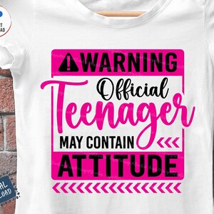 Warning Official Teenager Svg, 13th Birthday Girl Svg, Warning Official ...
