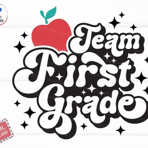 Team First Grade Groovy Svg, Team First Grade Svg, First Grade Teacher ...