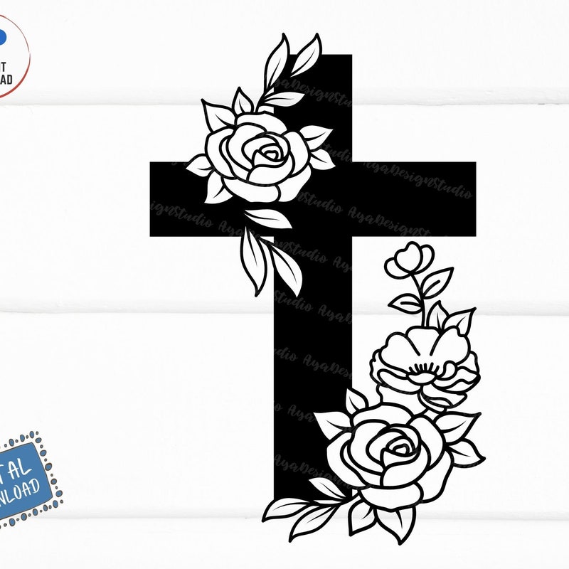 Flower Cross Svg - Etsy