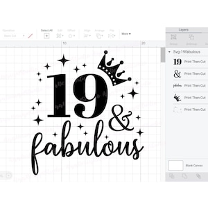 19 and Fabulous Svg, 19th Birthday, Nineteen Birthday Svg, 19th ...