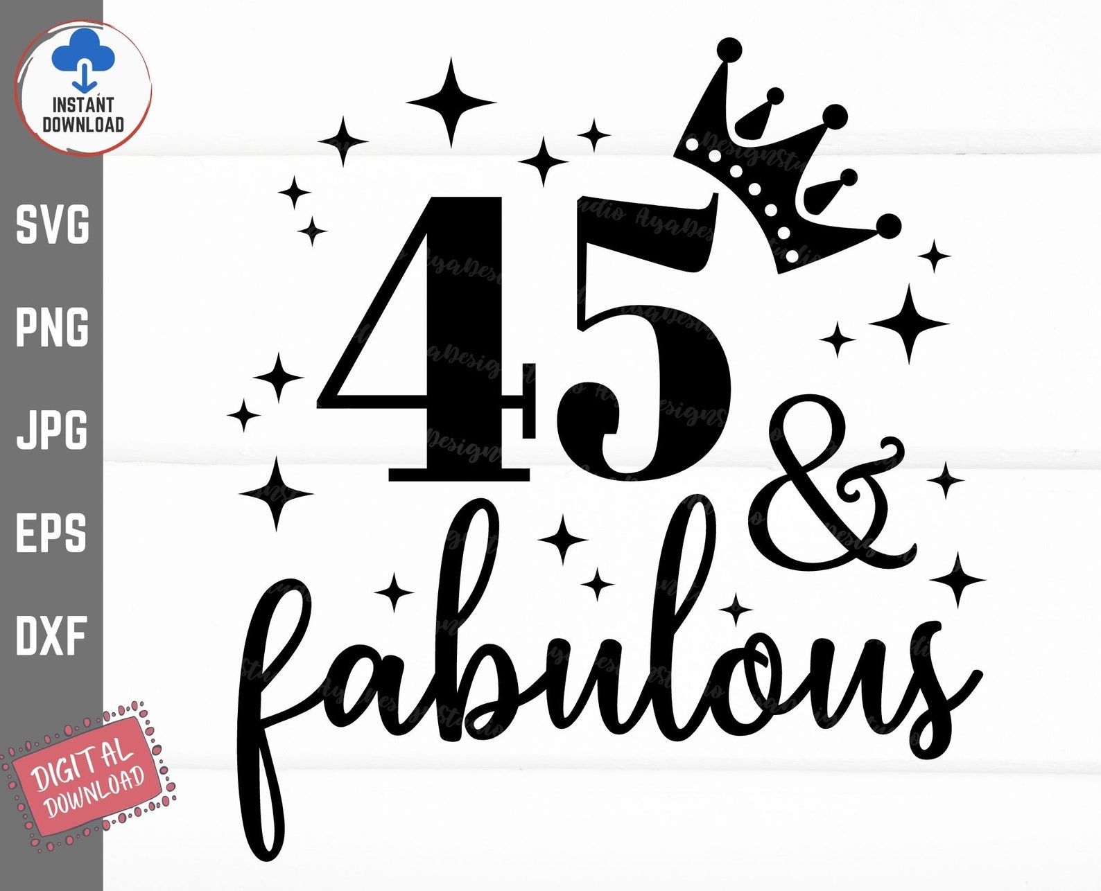 45 and Fabulous SVG 45th Birthday Forty Fifth Birthday SVG - Etsy