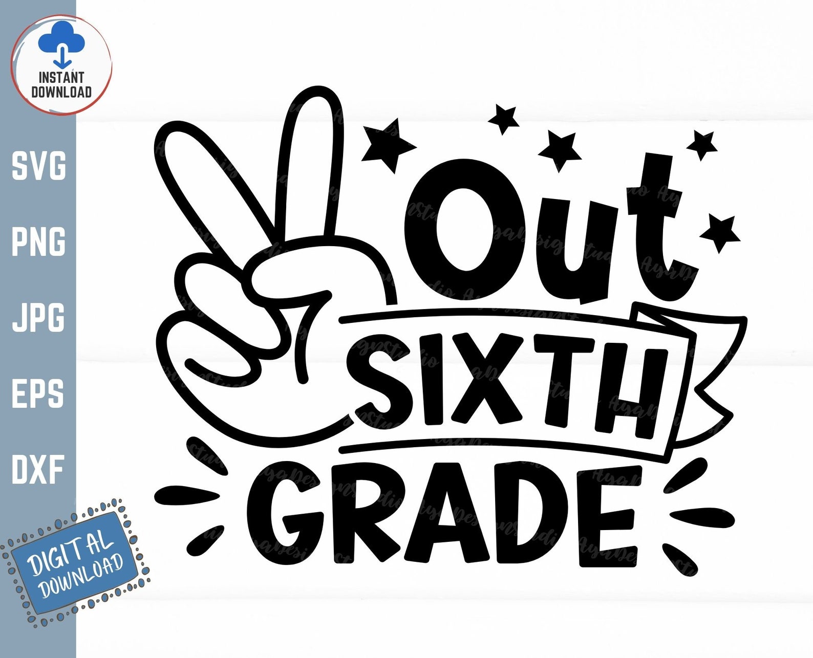 Peace Out Sixth Grade Svg Kids Graduation Shirt Svg Last Day - Etsy