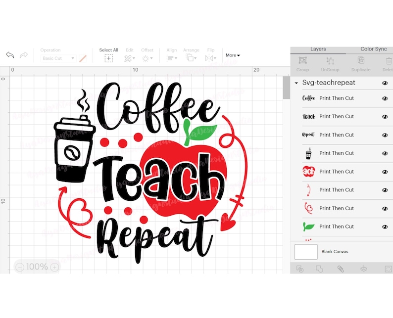 Coffee Teach Repeat Svg Teach Repeat Svg Teacher Back to | Etsy
