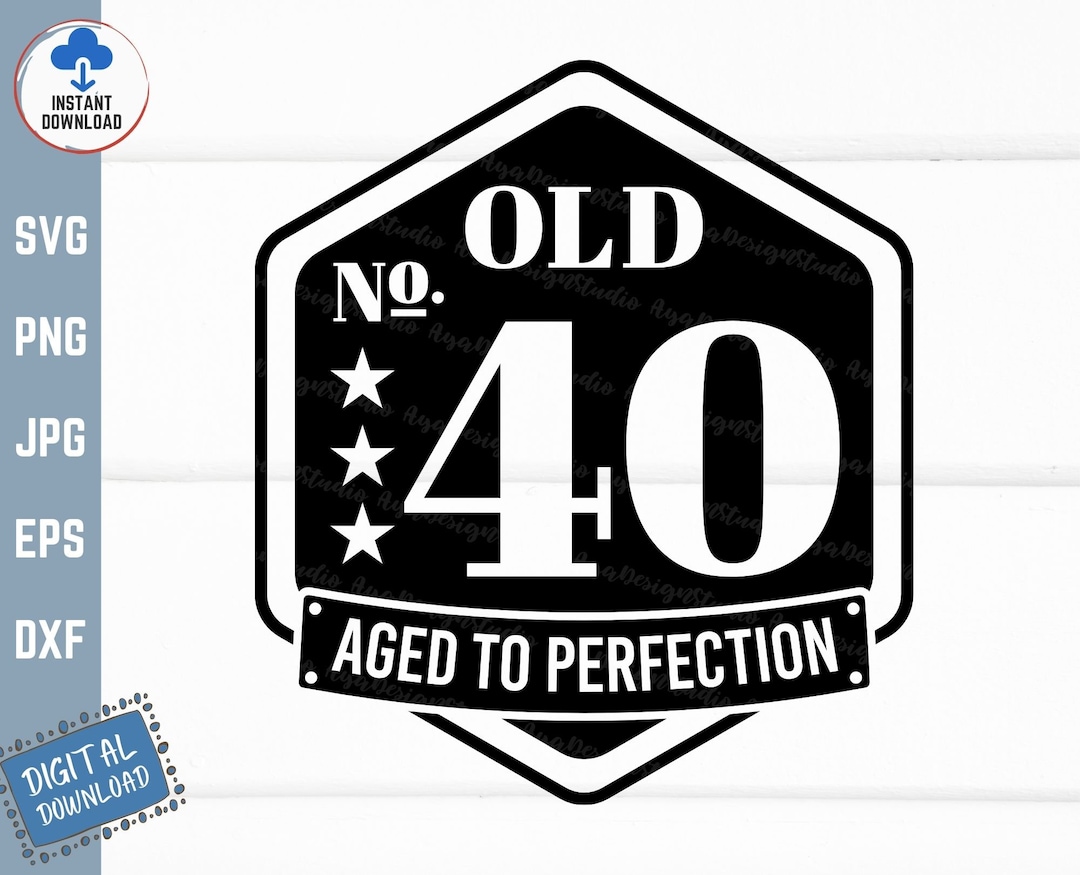 Old Number 40 Aged to Perfection Svg, Old Number 40 Svg, Fortieth ...