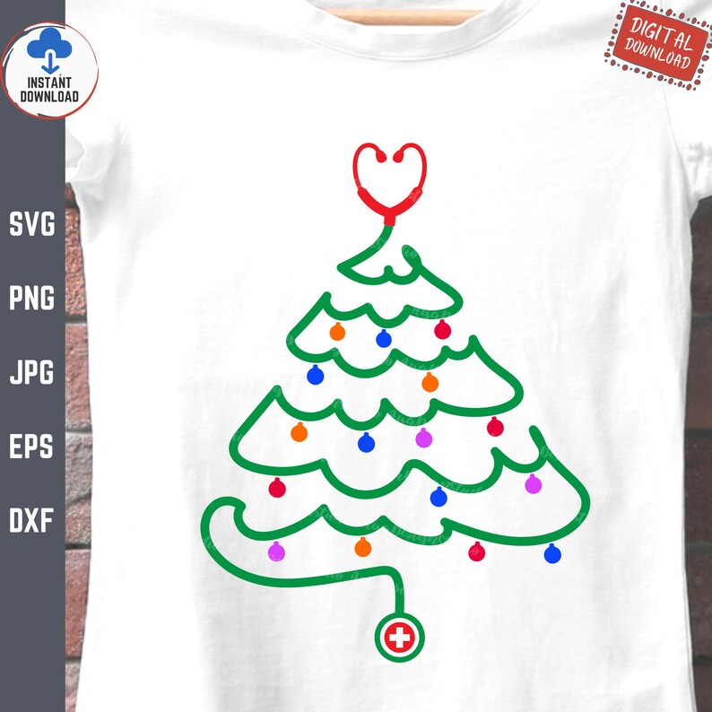 Stethoscope Christmas Tree Svg Png, Christmas Nurse, ER, ICU, Doctor ...