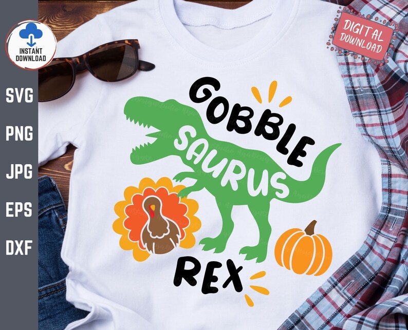 Gobble Saurus Rex Svg Thanksgiving Dinosaur Svg Funny T-rex - Etsy