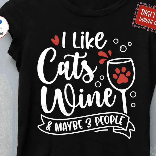 I Like Wine and Maybe 3 People Svg - Etsy