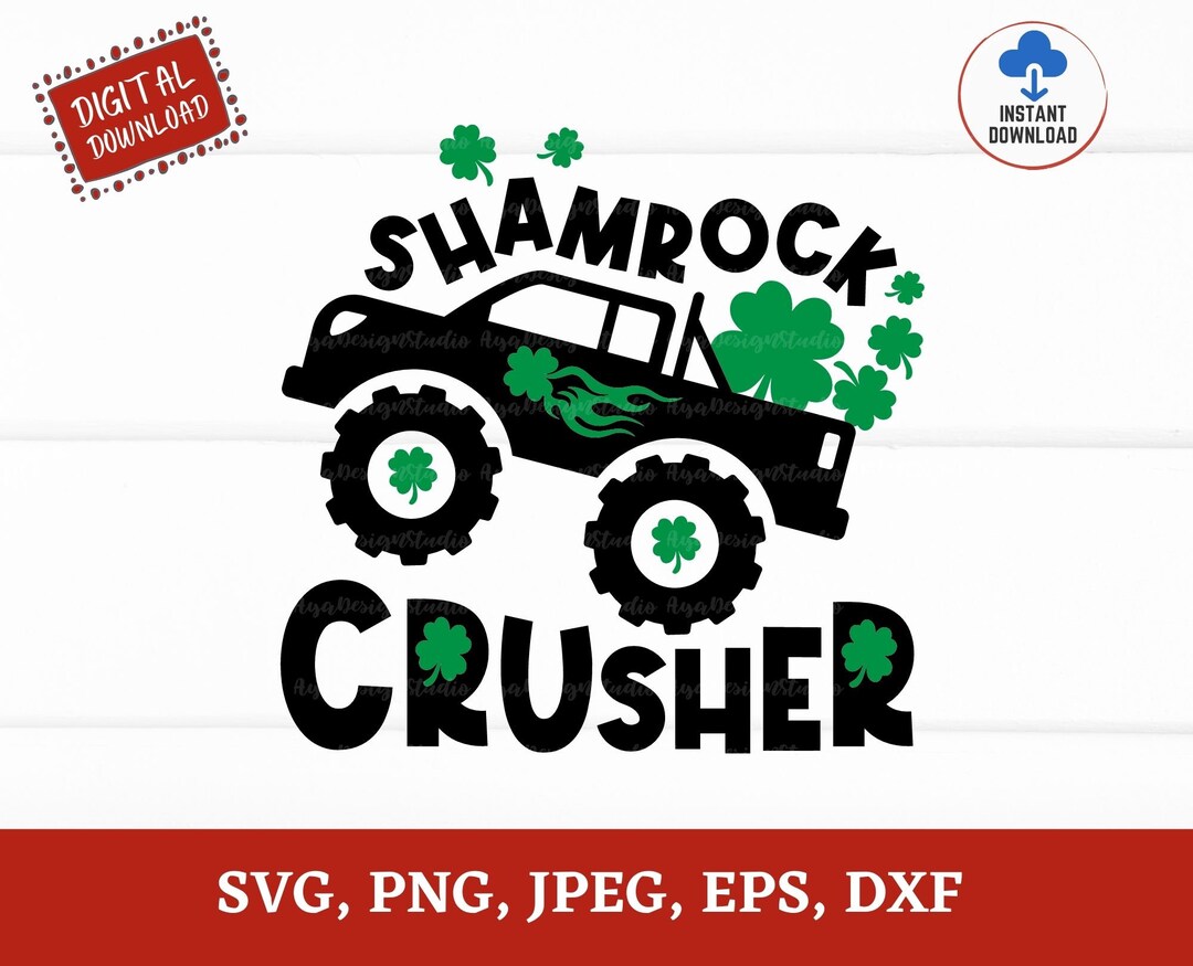 Shamrock Crusher SVG, Boys St Patrick Day SVG, St Patrick Crushing ...