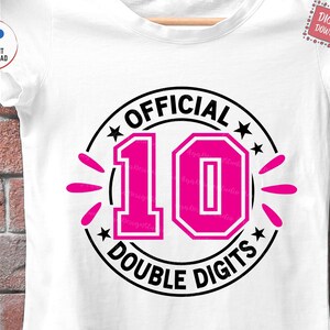 Official 10 Double Digits Pink Svg, Tenth Kids Birthday Svg, Peace Out ...
