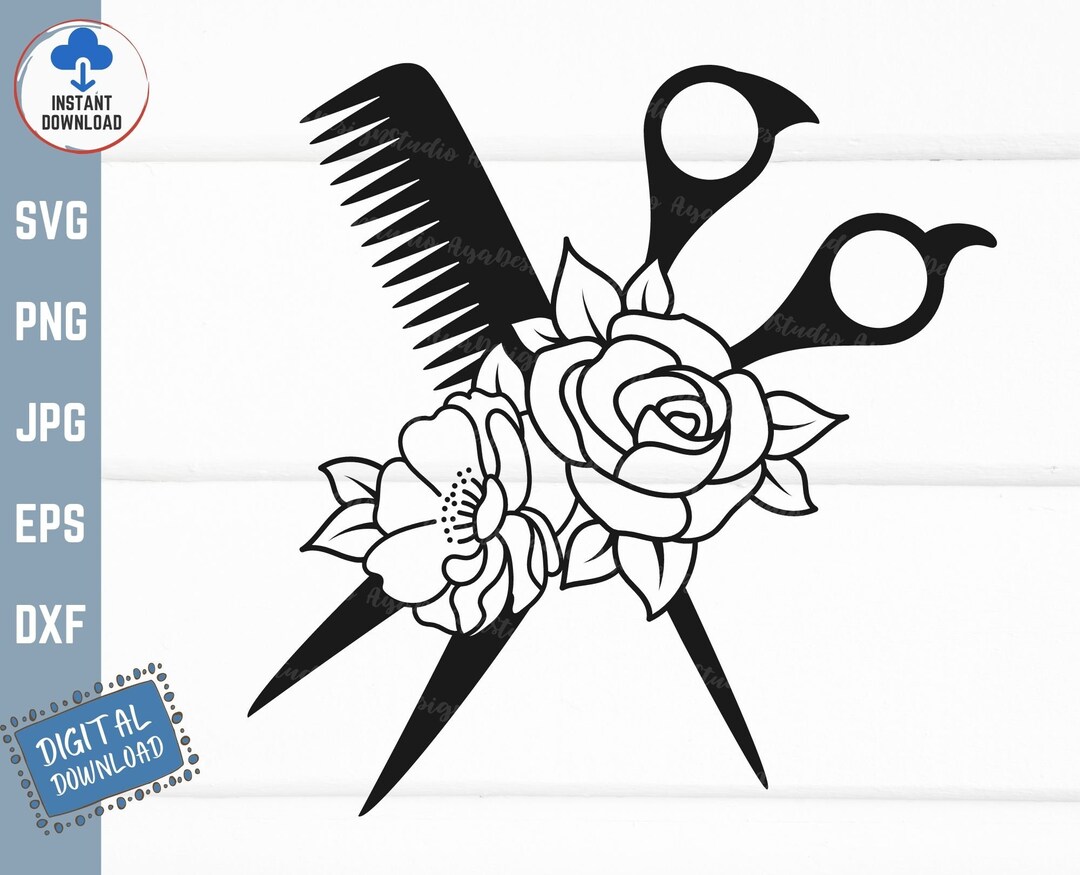Floral Hair Dresser Svg, Hair Dresser Flower Svg, Hair Salon Svg ...