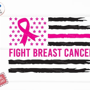 Breast Cancer American Flag Svg, Fight Breast Cancer Svg, Breast Cancer ...
