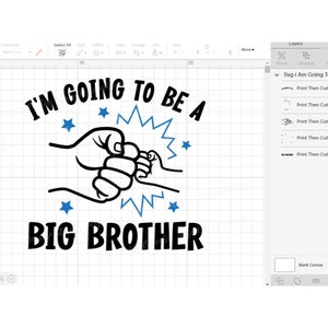 I'm Going to Be A Big Brother Svg, Big Sibling Svg, Promoted to Big ...