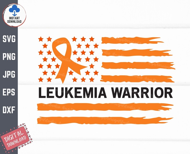 Leukemia Warrior American Flag Svg, Leukemia Warrior Svg, Leukemia ...