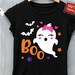 Boo Halloween Girl Svg Little Ghost With Bow Svg Cute Ghost - Etsy
