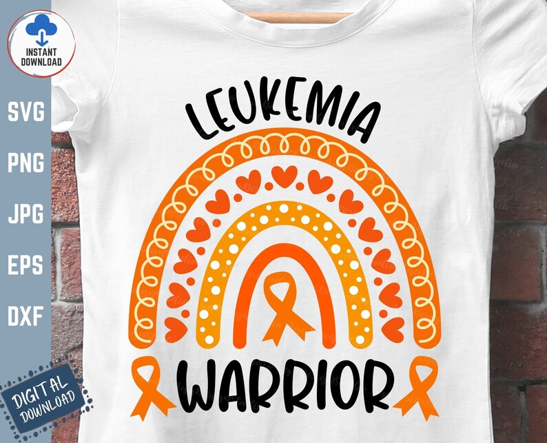 Leukemia Warrior Rainbow Svg, Leukemia Warrior Svg, Leukemia Awareness ...
