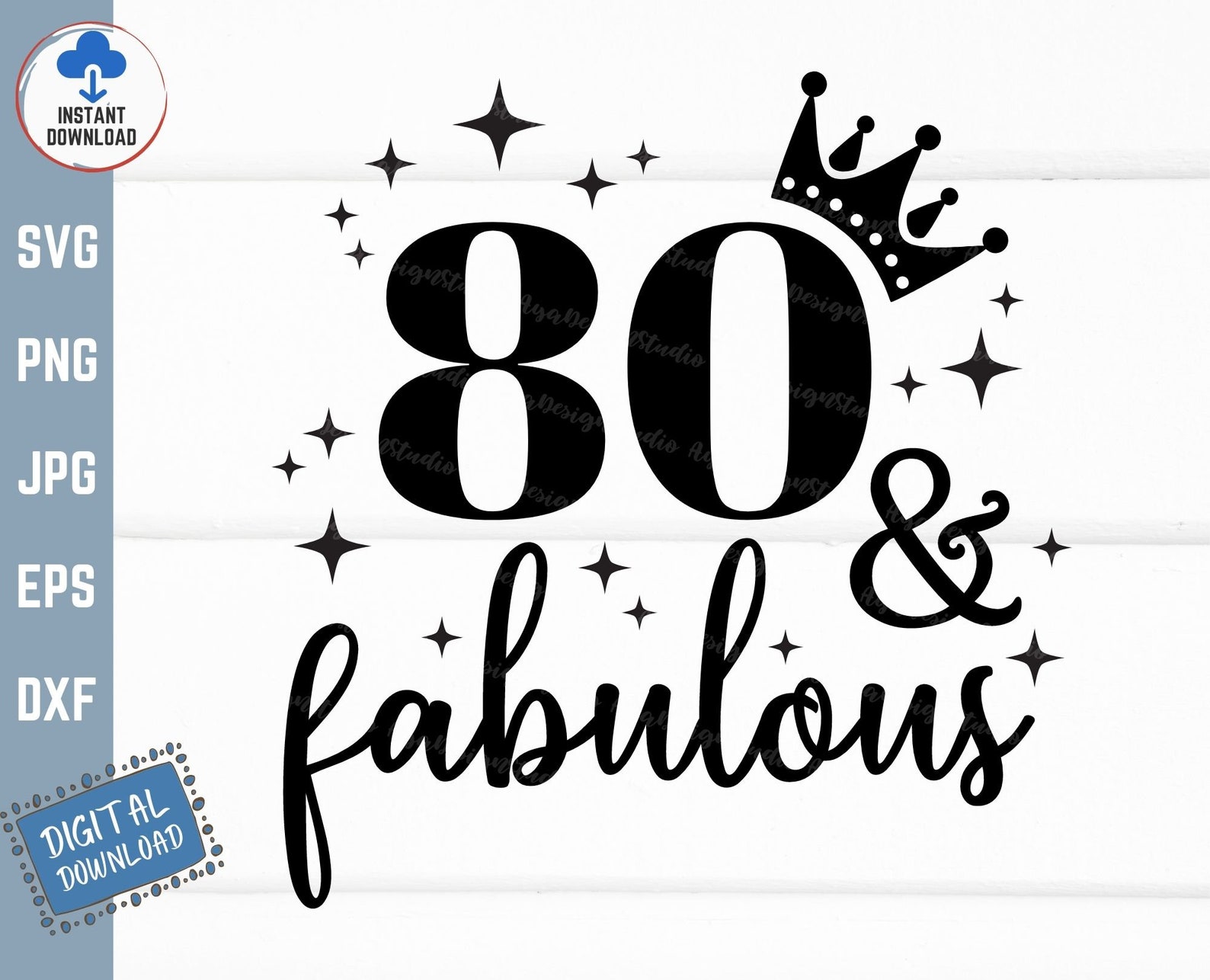 80 and Fabulous Svg, 80th Birthday Svg, Eightieth Birthday Svg, 80th ...