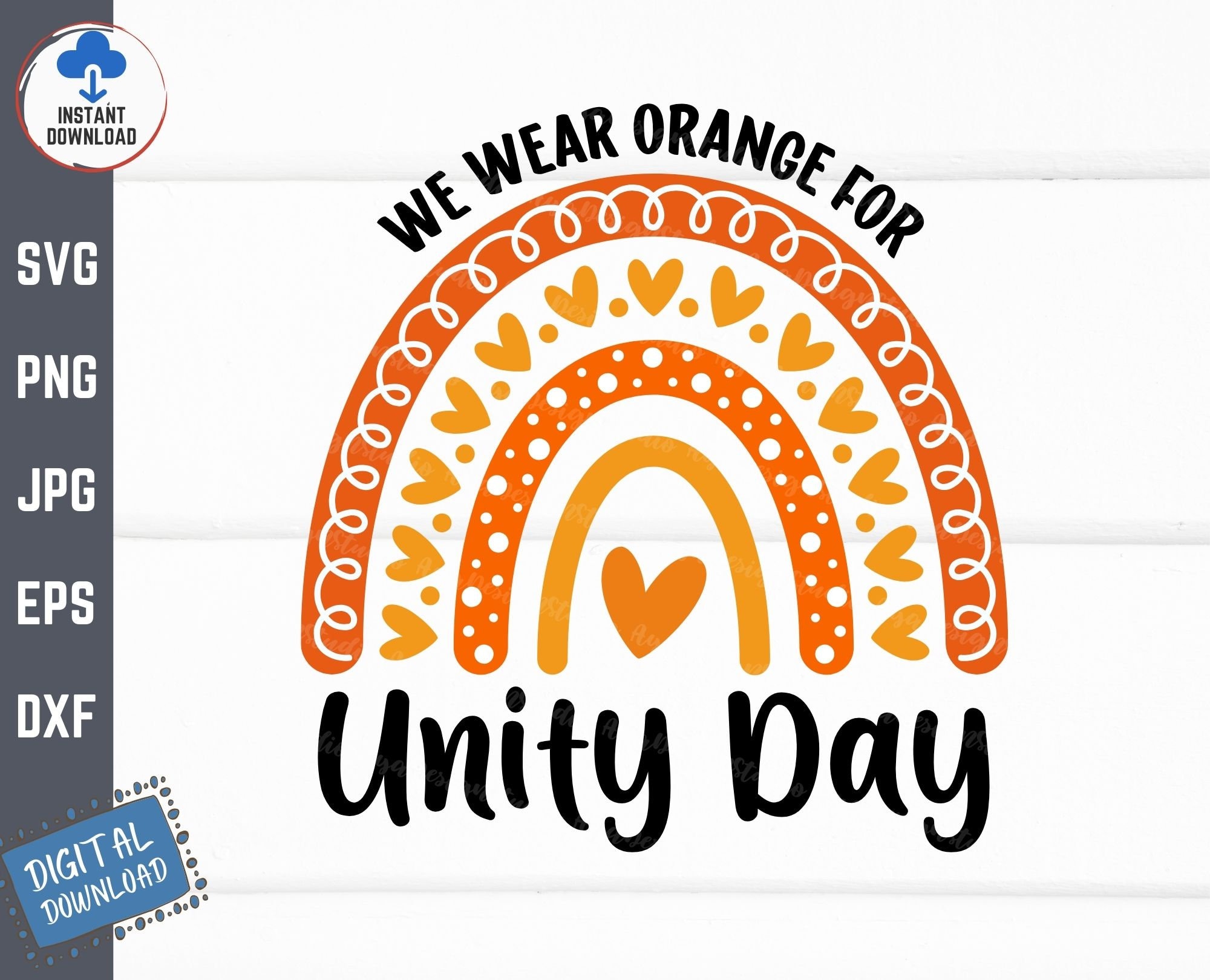We Wear Orange for Unity Day Rainbow Svg, Unity Day Awareness Svg, Anti ...
