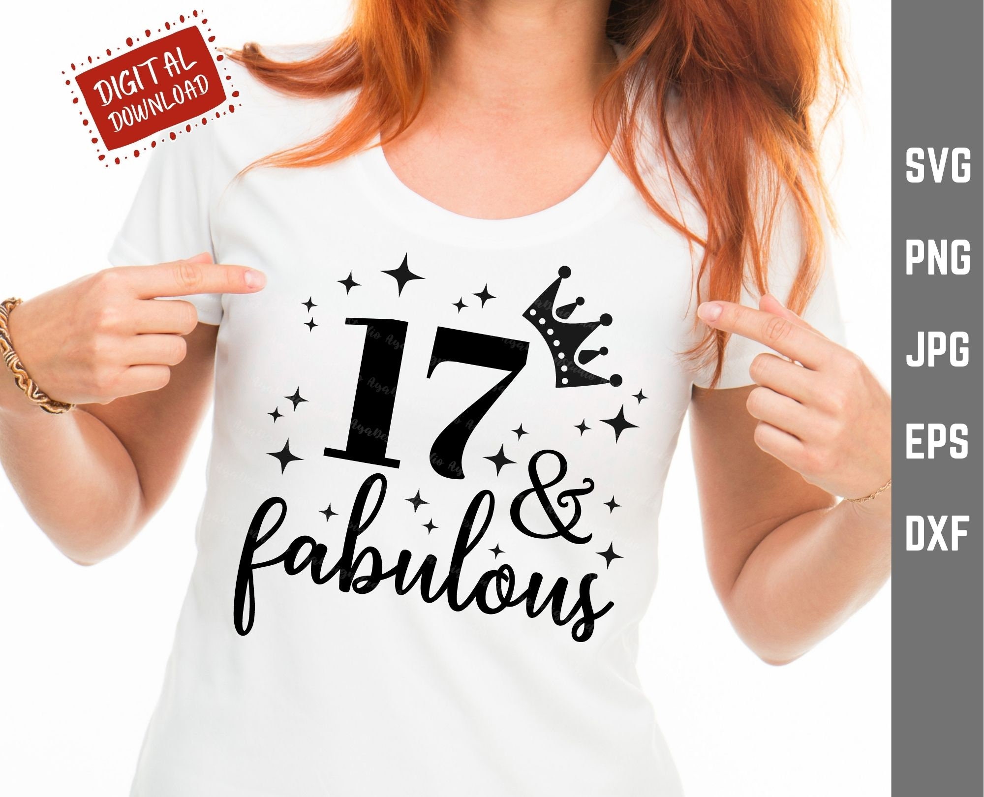 17 and Fabulous Svg, 17th Birthday, Seventeenth Birthday Svg, 17th ...