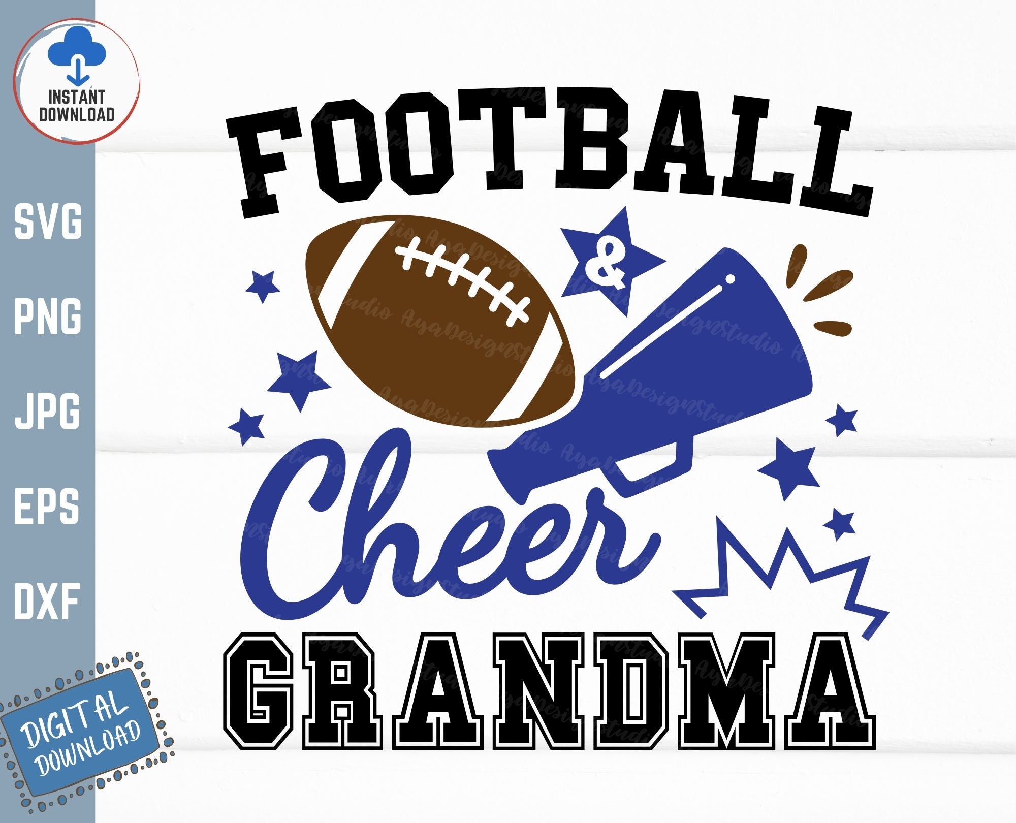 Football and Cheer Grandma Svg, Football Cheer Grandma, Proud Cheer ...