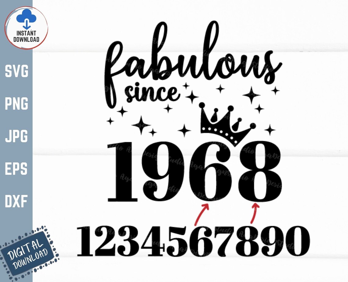 Fabulous Since Birth Year Template Svg Fabulous Since Birth - Etsy