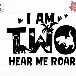 I Am Two Hear Me Roar Svg, Second Roar Birthday Svg, Second Birthday ...