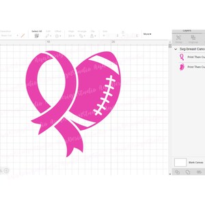 Football Heart Breast Cancer Ribbon Svg, Breast Cancer Heart Ribbon ...
