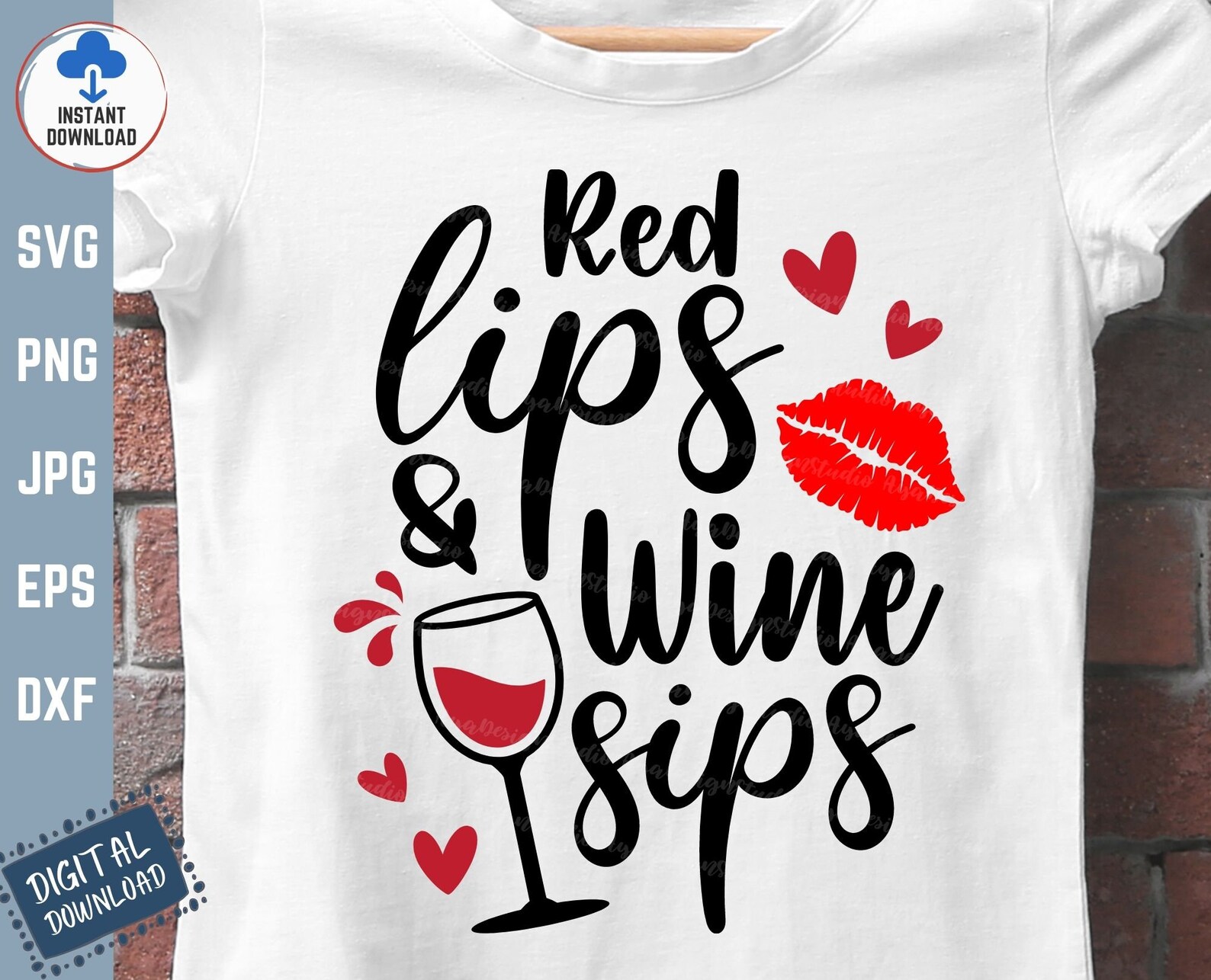 Red Lips and Wine Sips Svg, Wine Mom Svg, Wine Lover Shirt Svg - Etsy