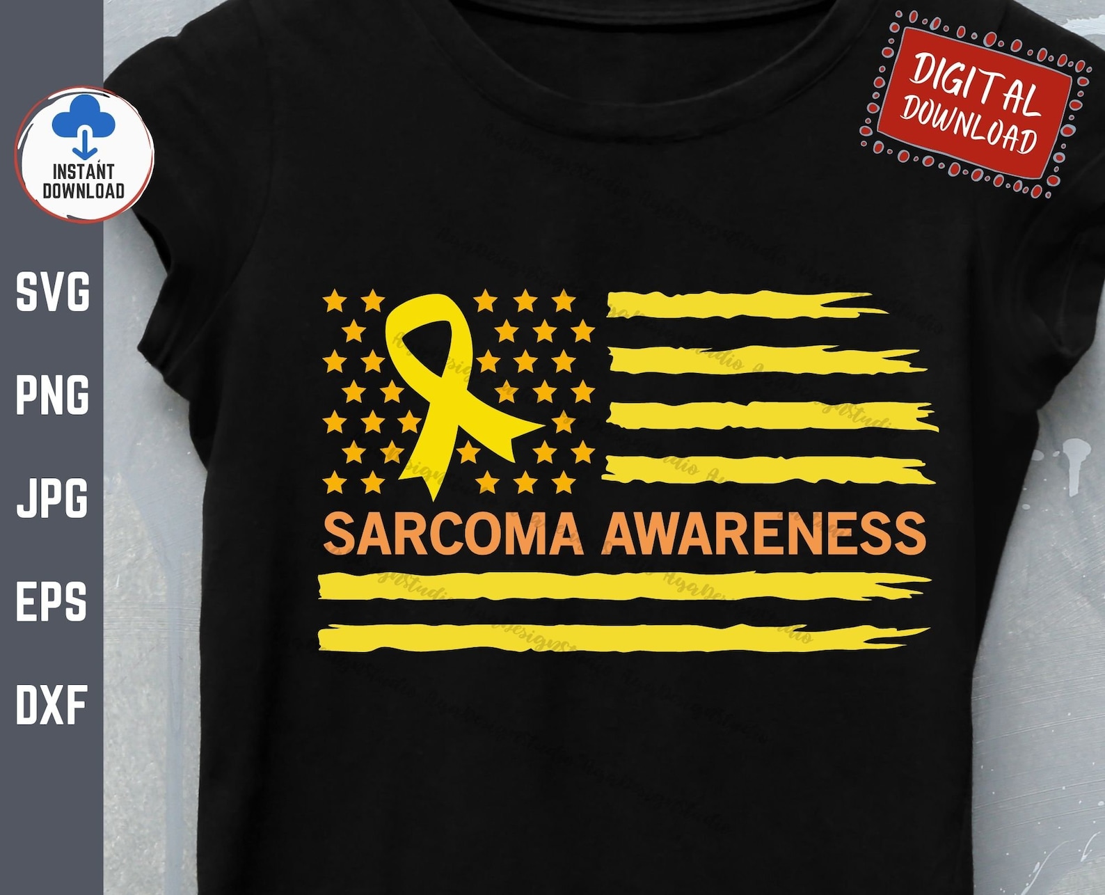 Sarcoma Awareness Ribbon American Flag Svg Sarcoma Fighter - Etsy