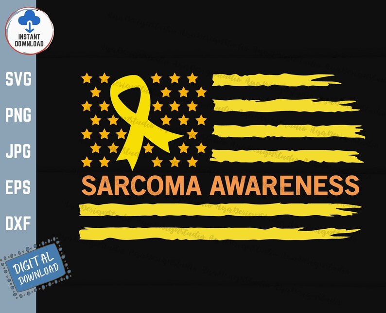 Sarcoma Awareness Ribbon American Flag Svg Sarcoma Fighter - Etsy