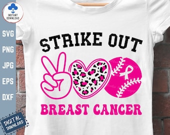 Strike Out Breast Cancer Svg, Strike Out Breast Cancer Breast Cancer Baseball Svg, Breast Cancer ...