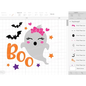 Boo Halloween Girl Svg, Little Ghost With Bow Svg, Cute Ghost Svg, Boo ...