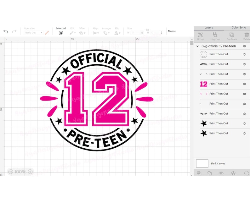 Official 12 Pre-teen Svg 12th Birthday Girl Svg Official - Etsy
