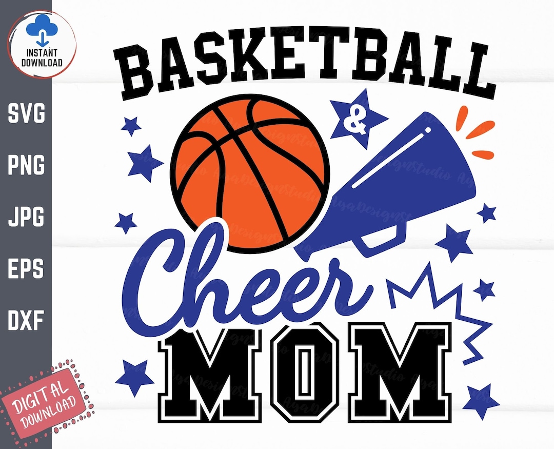 Basketball and Cheer Mom Svg, Basketball Cheer Mom, Proud Cheer Mom Svg ...