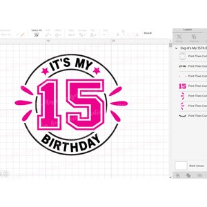 It's My 15th Birthday Svg, Fifteenth Birthday Svg, 15th Birthday Gift Svg, 15 Years Old Svg ...