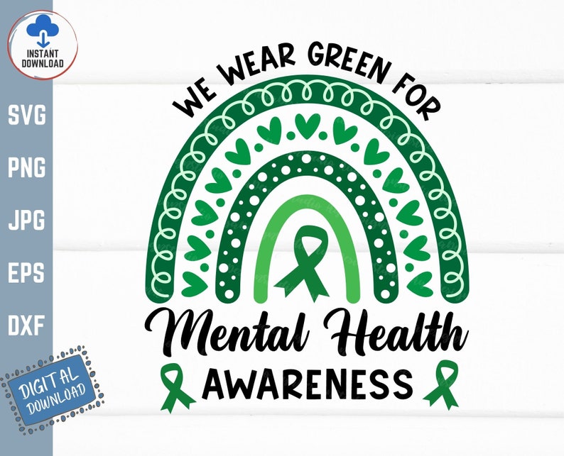 Mental Health Awareness Rainbow Svg, Mental Health Awareness, Mental ...