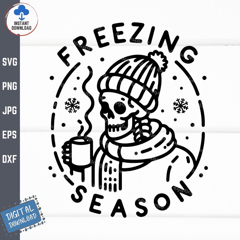 Freezing Season Svg, Funny Skeleton Winter, Momlife Christmas Svg ...