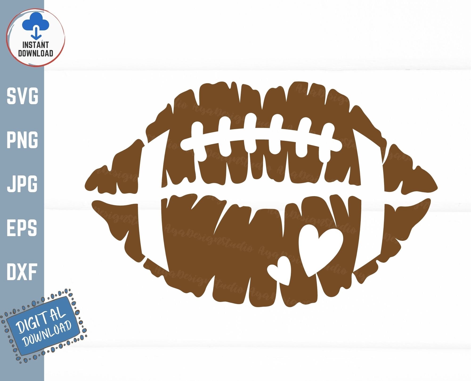Football Lips Svg, Football Love Lips Svg, Football Kiss Svg, Football ...