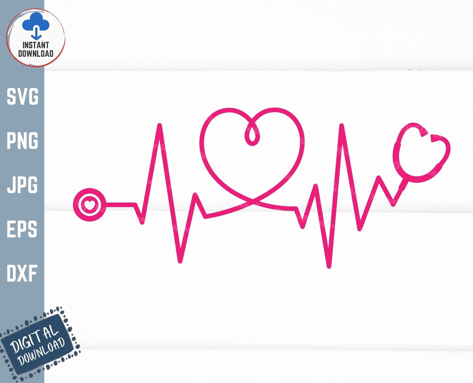 Nurse Heartbeat Svg, Heartbeat Stethoscope Svg, Nurse Stethoscope Svg ...