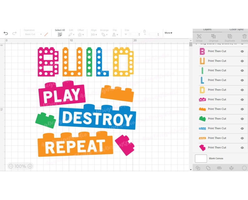 Build Play Destroy Repeat Svg Colorful Block Bricks Svg - Etsy