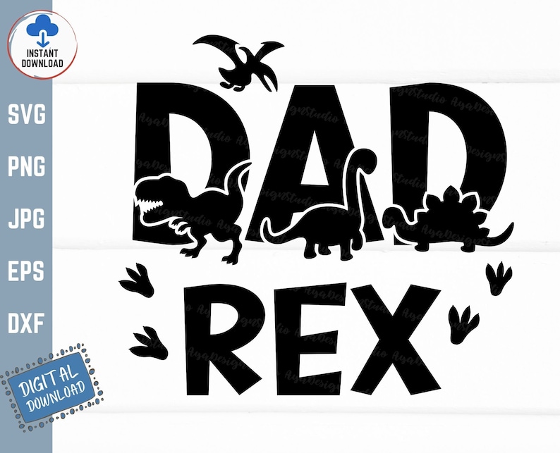 Dad Rex Svg, Dad T-rex Svg, Dinosaur Dad Svg, Dinosaur Family Svg, Dino ...