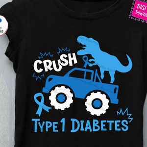 Crush Type 1 Diabetes Dinosaur Svg Type 1 Diabetes T-rex - Etsy