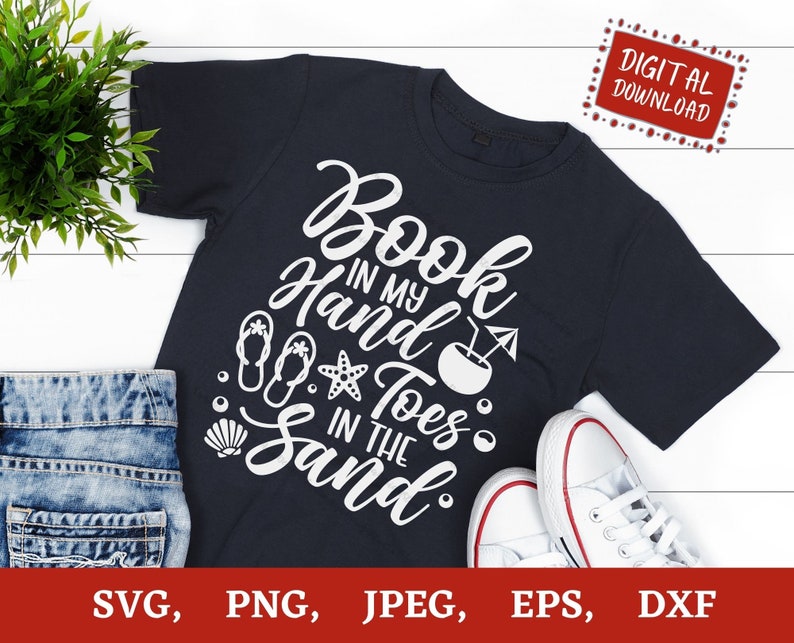 Book In My Hand Toes In The Sand Svg Book In My Hand Svg | Etsy