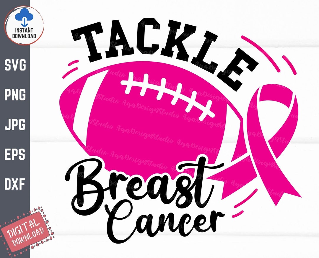Tackle Breast Cancer Svg, Tackle Breast Cancer Football Svg, Breast ...