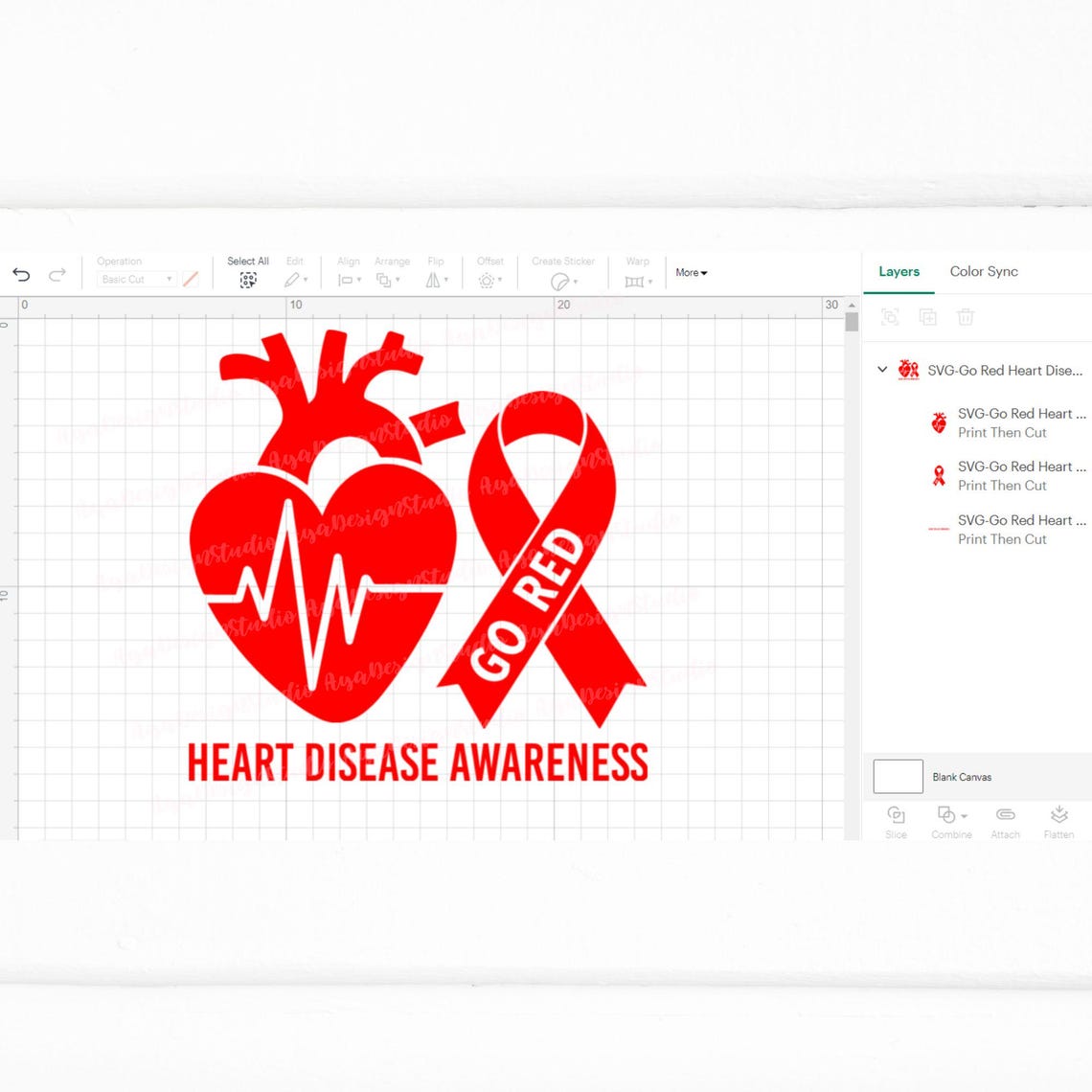 Go Red Heart Disease Awareness Svg, in February We Wear Red Awareness ...