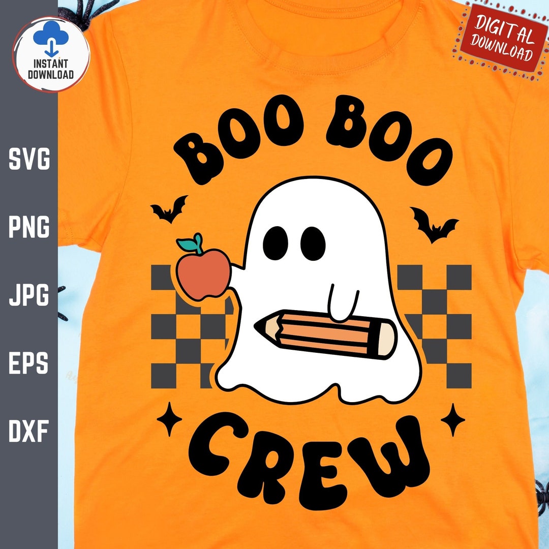 Groovy Boo Boo Crew Teacher Ghost Svg, Funny Teacher Halloween Svg ...
